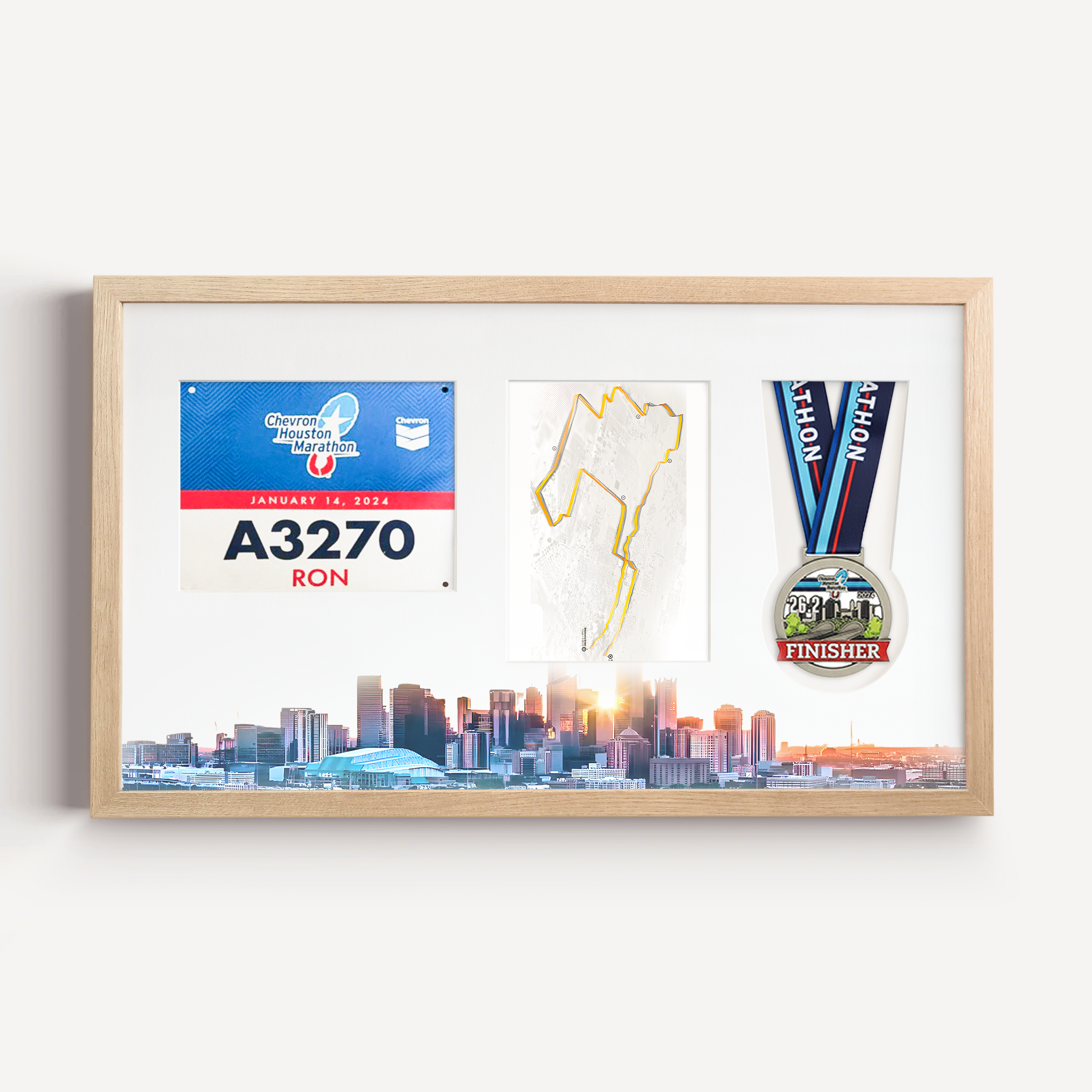 Houston Medal, Race Map & Bib Display Frame - Official – Marathon ...