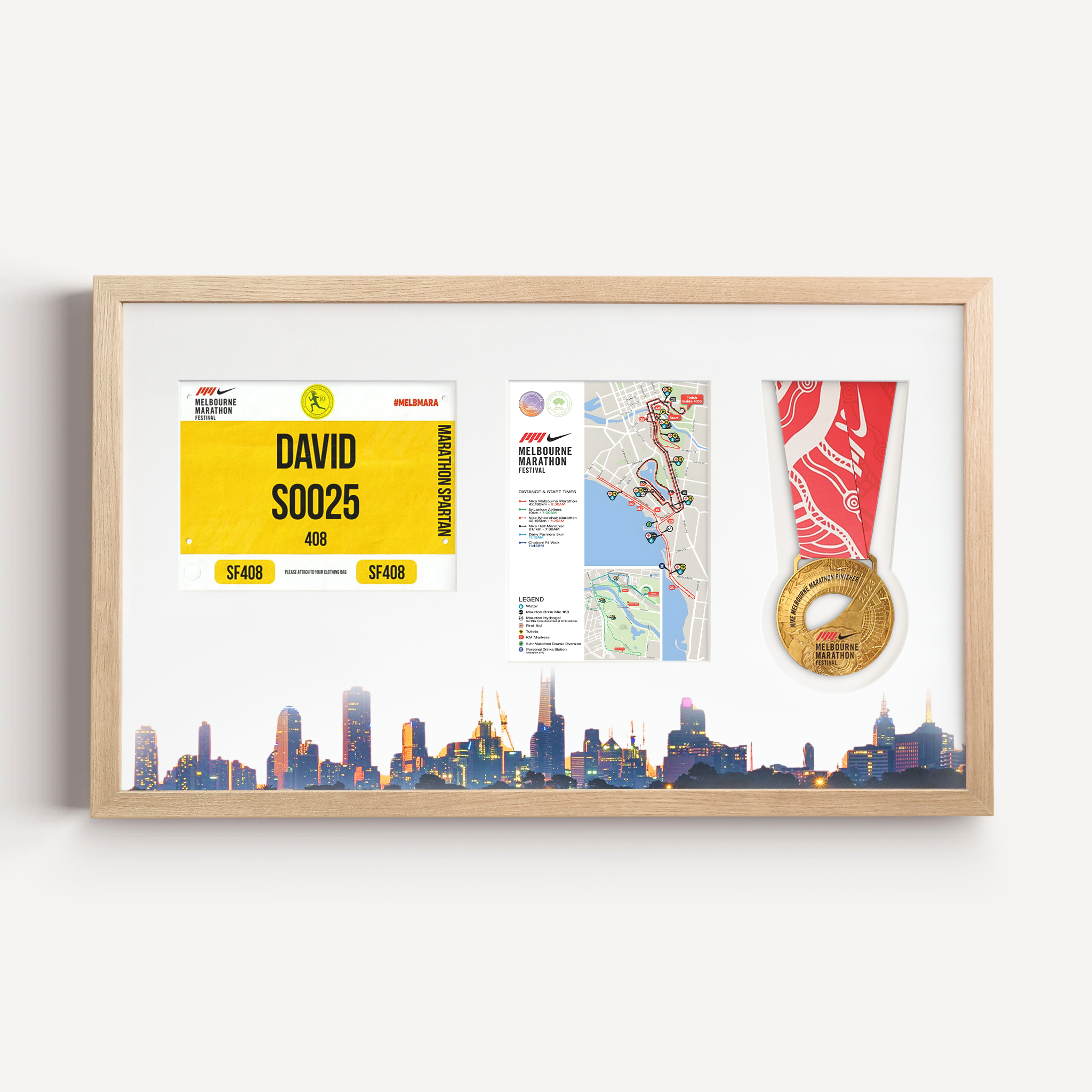 Melbourne Medal, Race Map & Bib Display Frame - Official – Marathon ...
